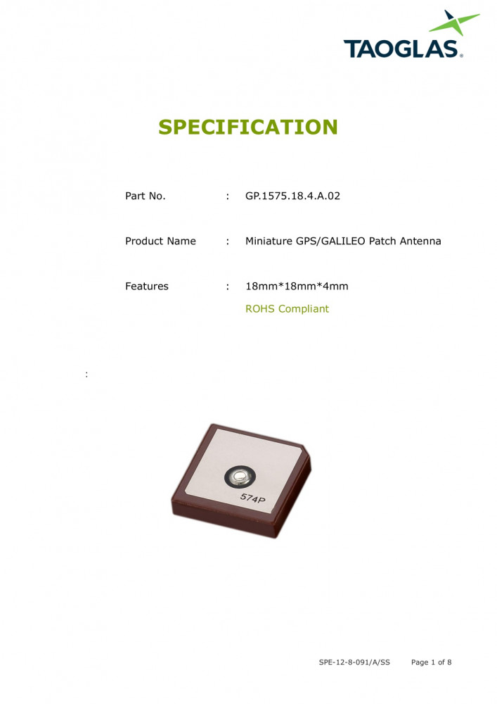 GP.1575.18.4.A.02 technical document page 1