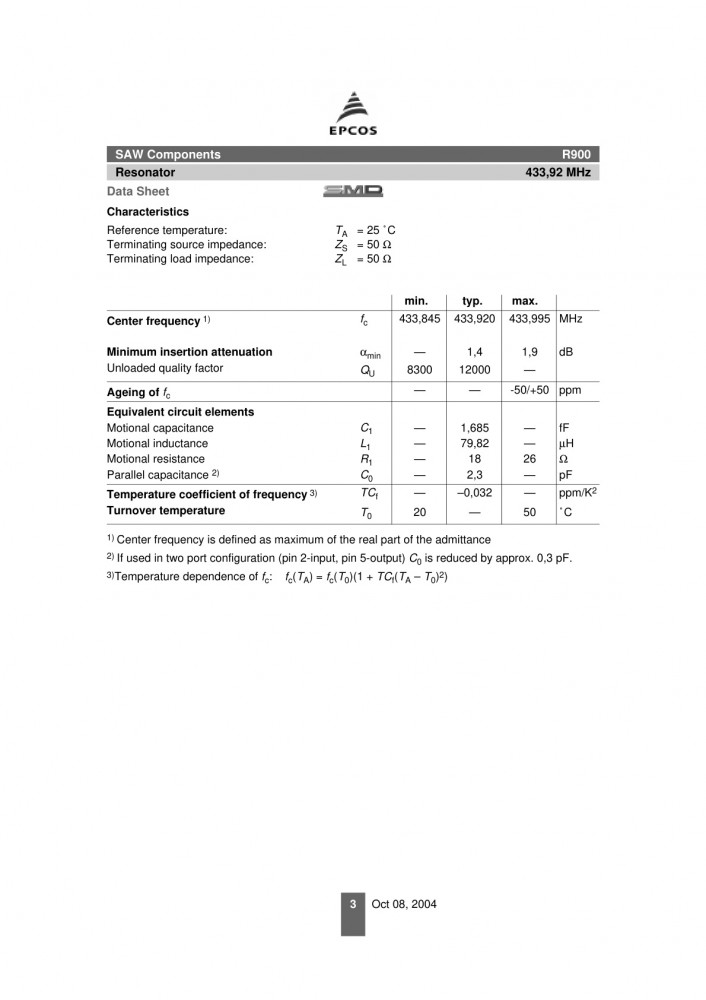 B39431R0900U410 R900 datasheet page 3
