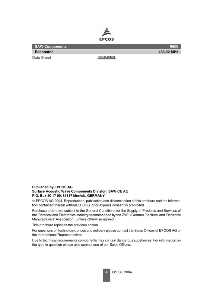 B39431R0900U410 R900 datasheet page 4