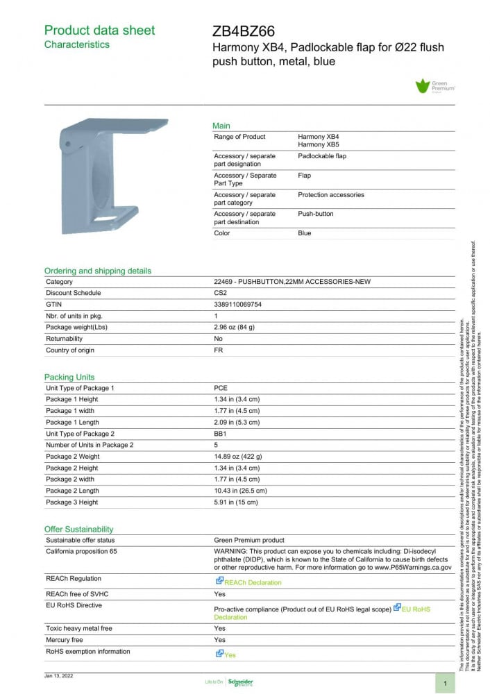 ZB4BZ66 technical document page 1