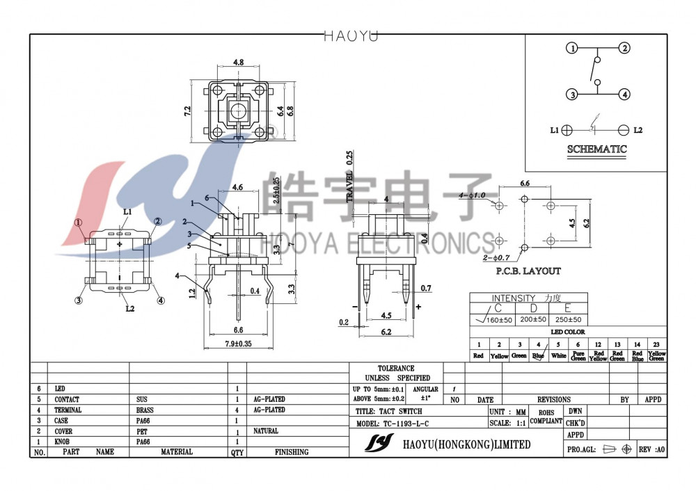 HOOYA TC-1193-L-C technical document