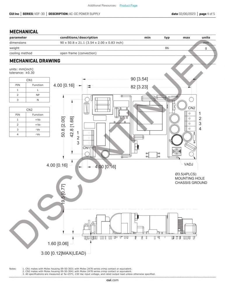CUI VOF-30 datasheet page 4