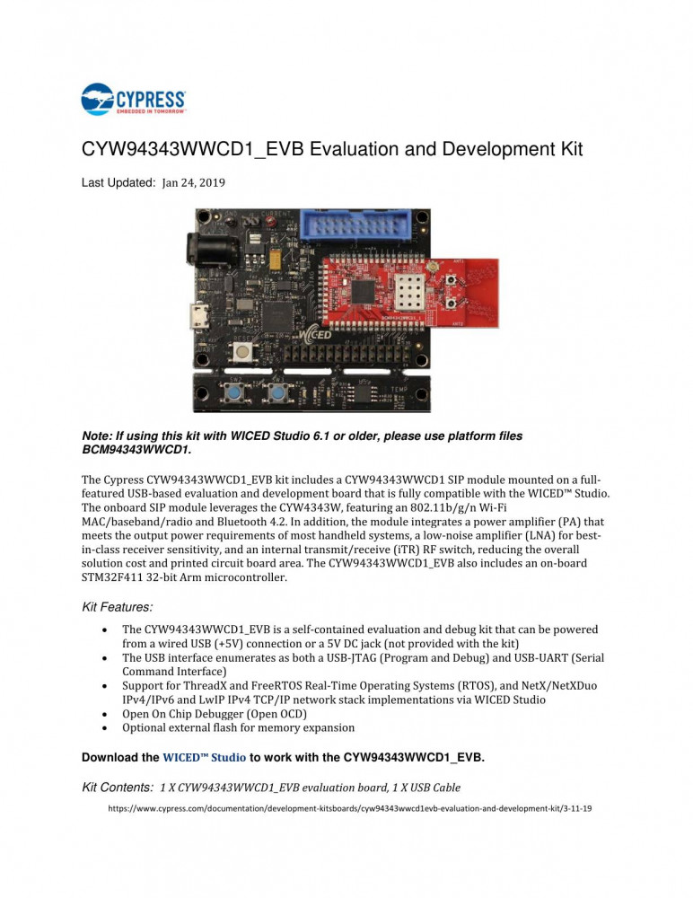 CYW94343WWCD1-EVB technical document preview