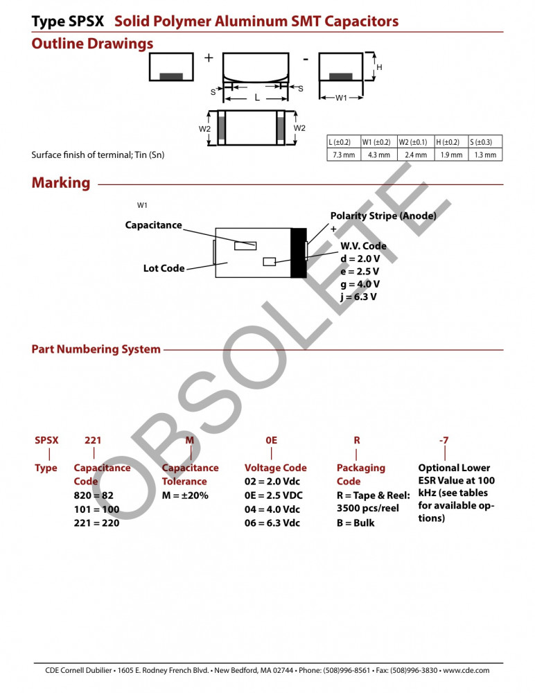 SPSX datasheet page 2