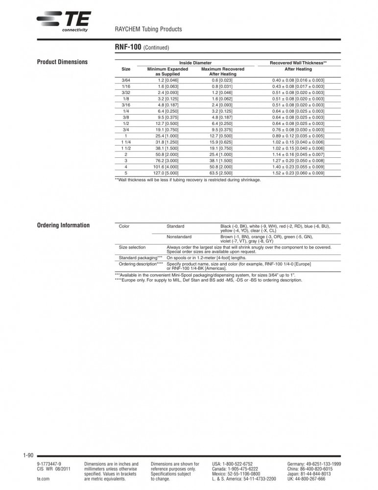 TE Connectivity RNF-100 technical document page 2