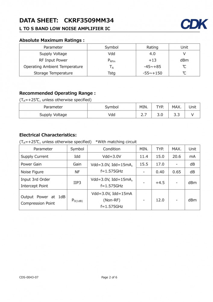 CKRF3509MM34 technical document page 2