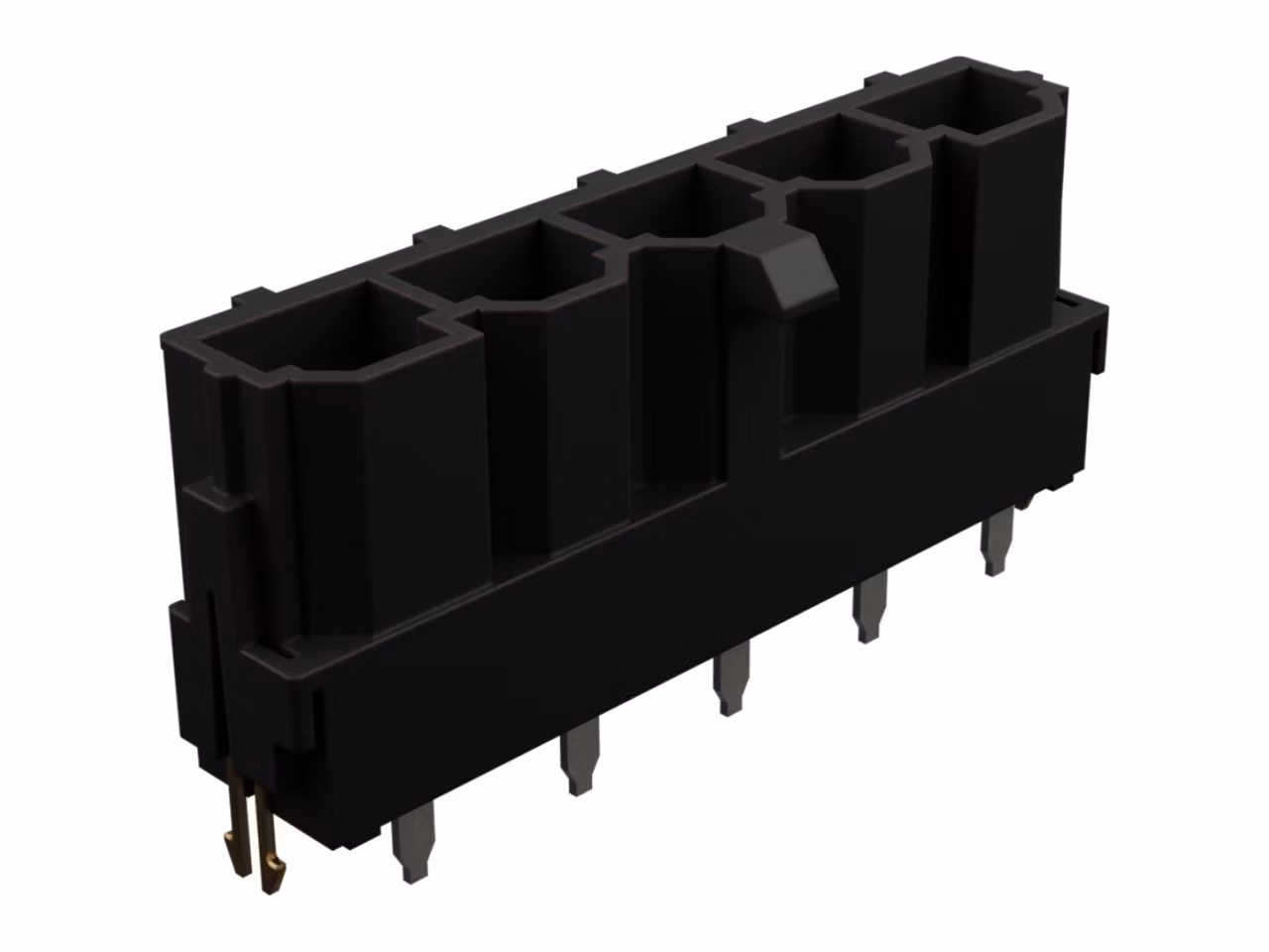 10.00mm Pitch Mini-Fit Sr. Header, Single Row, Vertical, 1.57mm PCB Thickness, Tin (Sn) Plating, 5 Circuits, USE NYE LUBE ON MATING SURFACES for sale