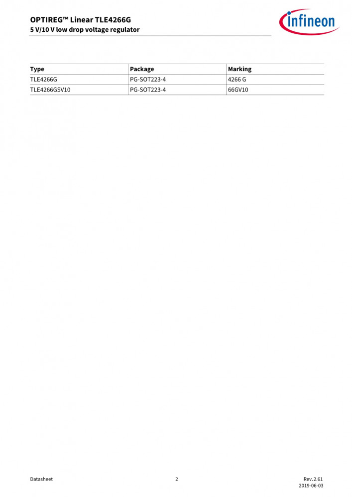 TLE4266GS V10 datasheet page 2