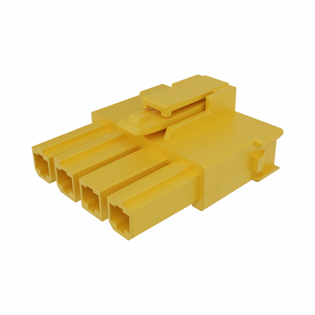 Mega-Fit ColorLock Tangless TPA-Capable Receptacle Housing, Single Row, 4 Circuit, UL 94V-0, Glow-Wire Capable, Yellow for sale