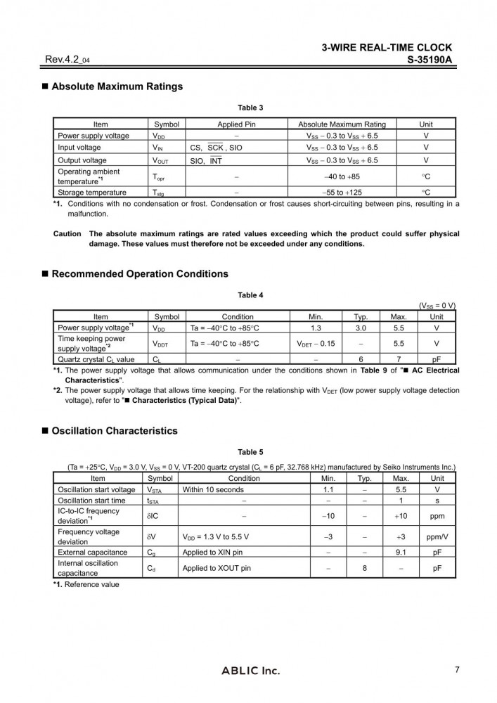 S-35190A datasheet page 7