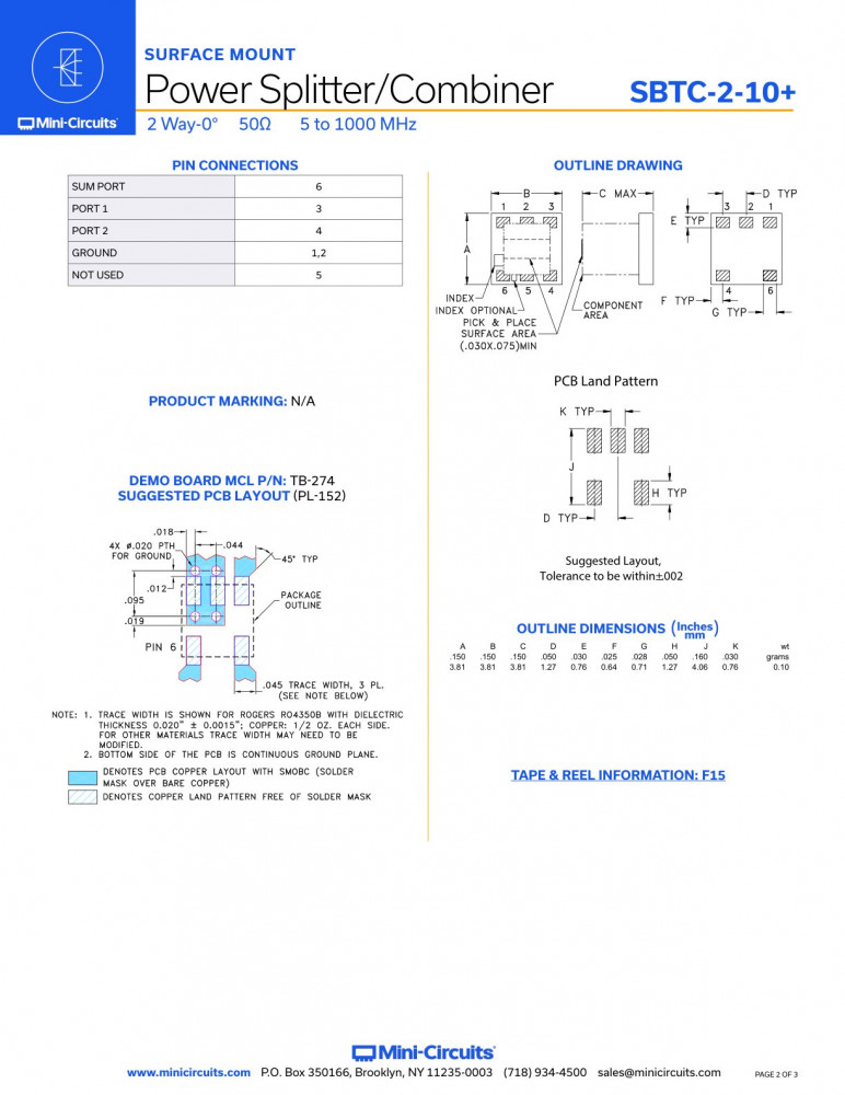 SBTC-2-10+ datasheet page 2