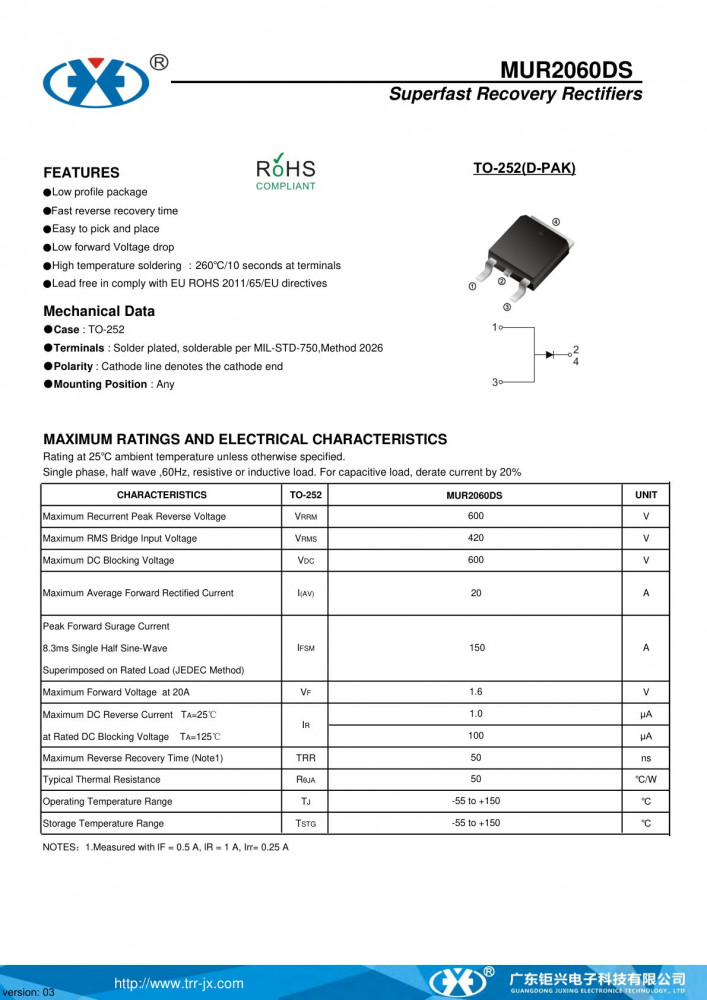 MUR2060DS datasheet page 1