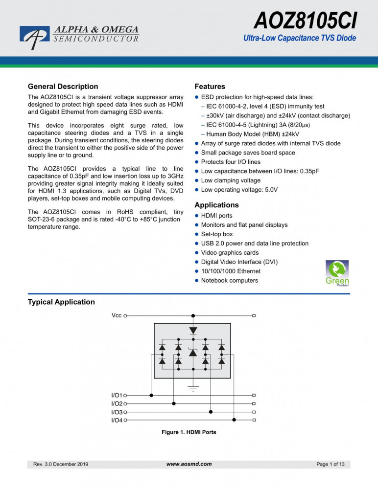 AOZ8105CI datasheet page 1