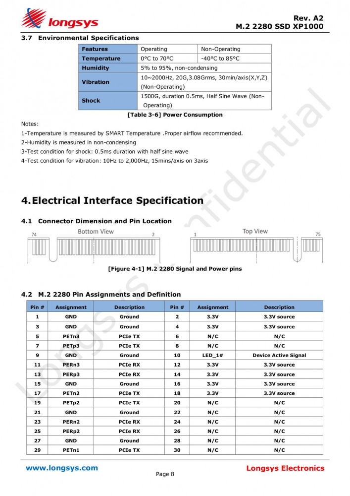 FORESEE XP1000 datasheet page 8
