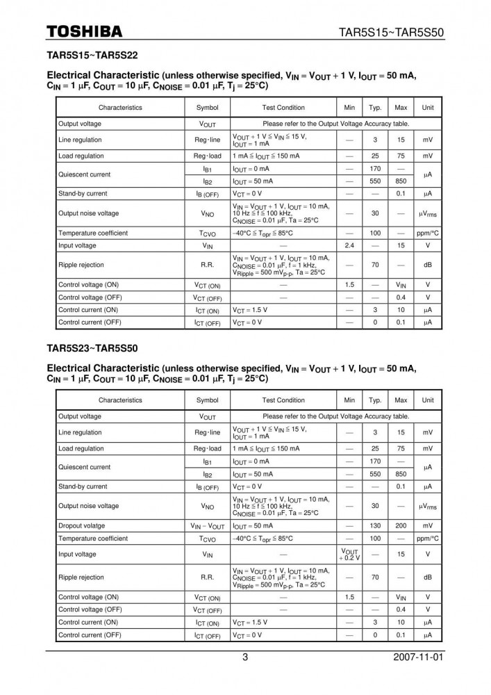 TAR5S33 datasheet page 3