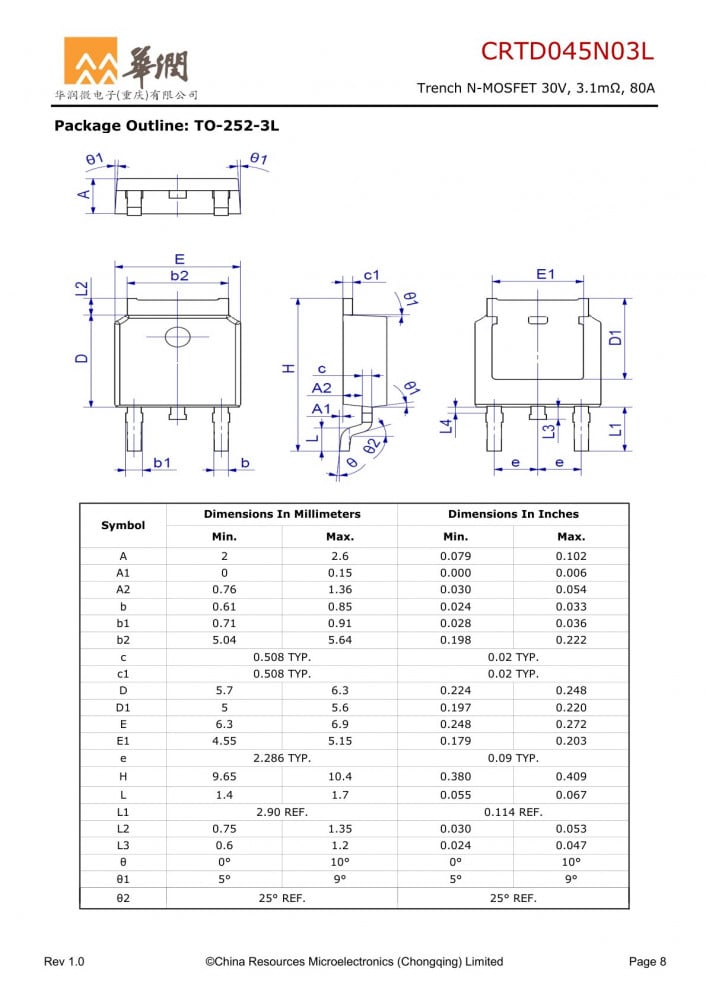 CRTD045N03L datasheet page 8