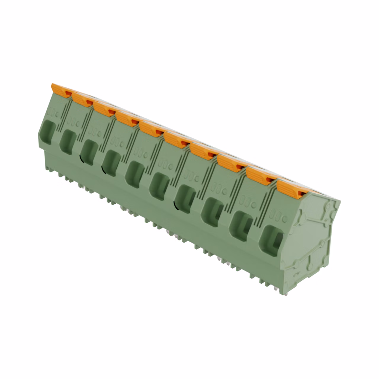 15.00mm Pitch Lever Activated Fixed Mount PCB Terminal Block, 35° Wire Entry, Left Rear Terminal, 10 Circuits for sale