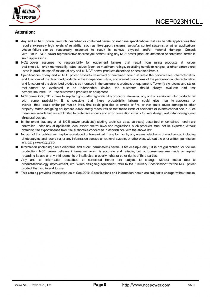 NCEP023N10LL datasheet page 6