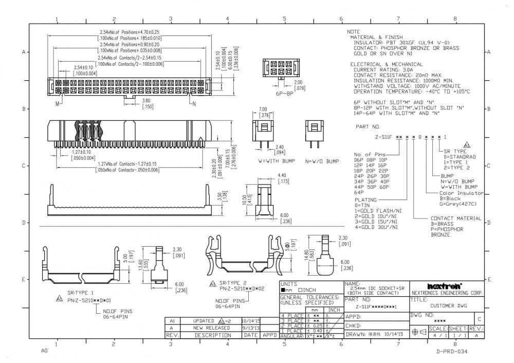 Z-S11F101B0BW01 technical document page