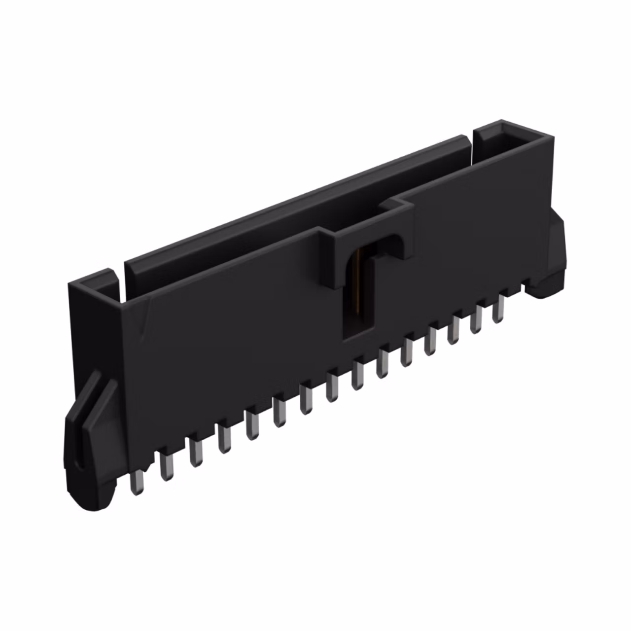 2.54mm Pitch SL Header, Single Row, Vertical, 3.05mm Pocket, Shrouded, 3.30mm Tail Length, 15 Circuits, Tin (Sn) Plating