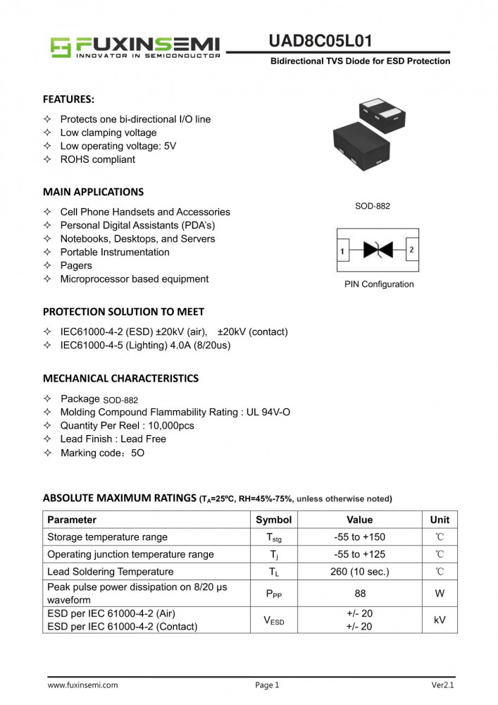 UAD8C05L01 technical document page 1