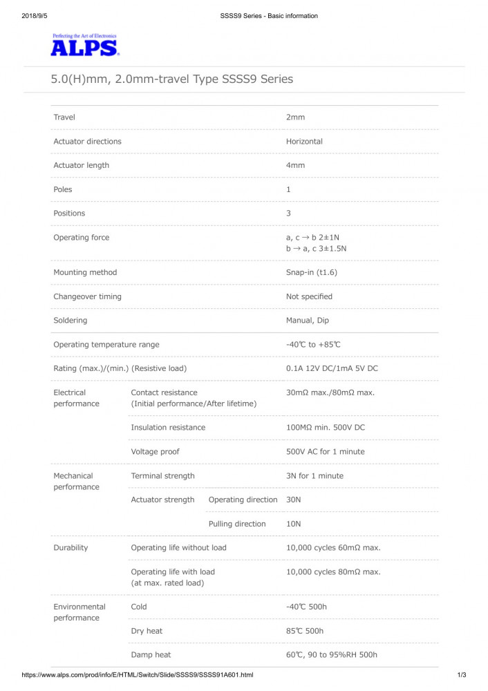 SSSS91A601 product drawing