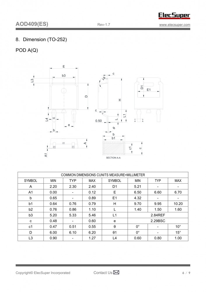 AOD409(ES) datasheet page 6