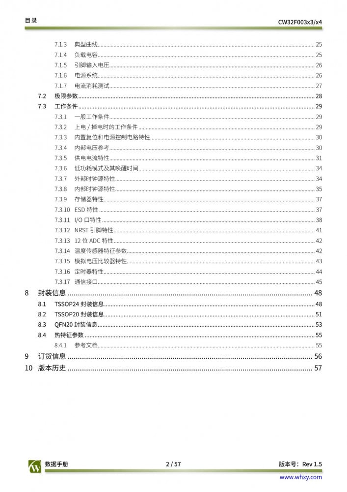 CW32F003F4U7 datasheet page 3