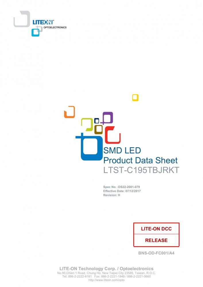 LTST-C195TBJRKT datasheet page 1