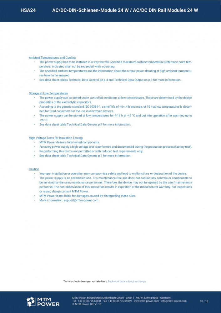 HSA24 datasheet page 10