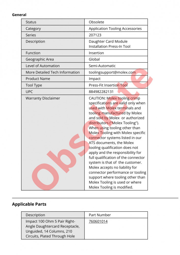 Molex 622018782 tooling document preview, page 2