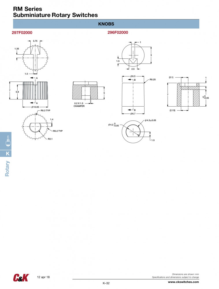 C&K RM series technical document page 3