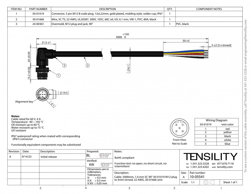 Tensility International 10-05541 product drawing