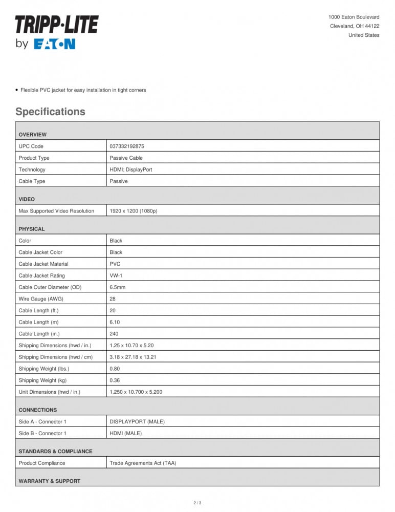 EATON P582-020 technical document page 2