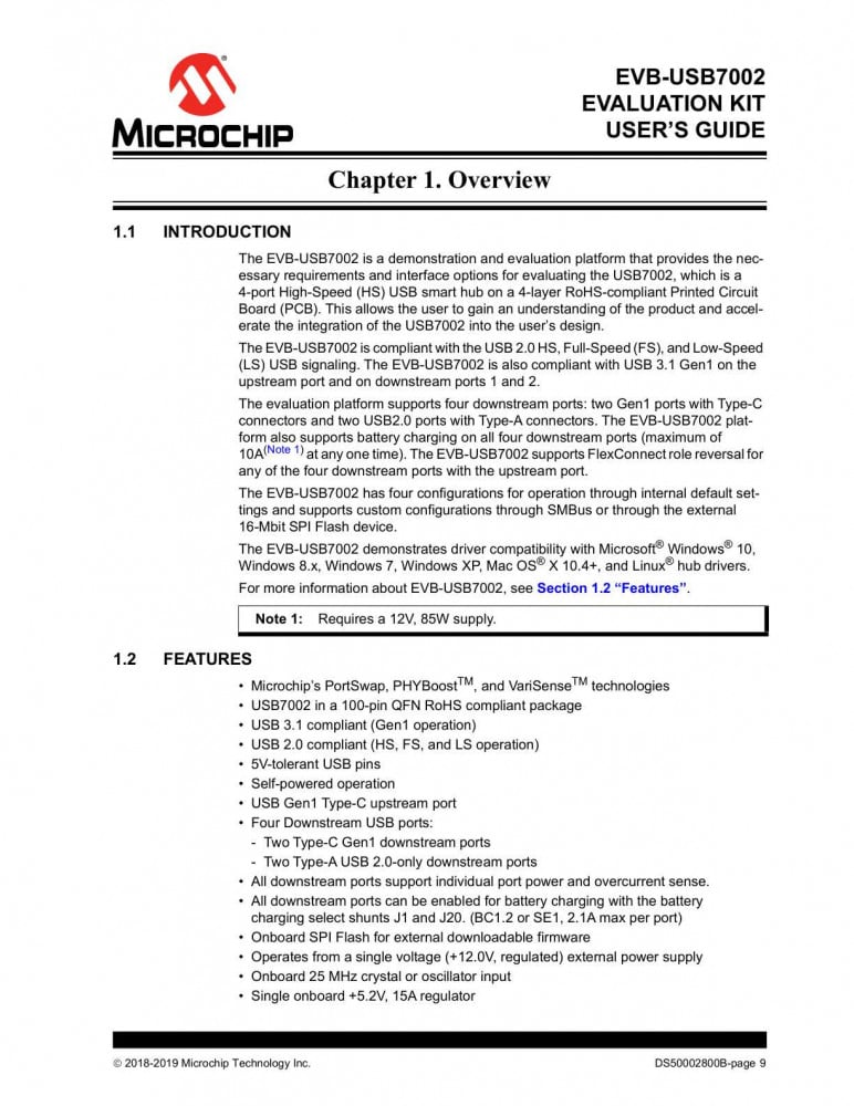 EVB-USB7002 User's Guide page 9