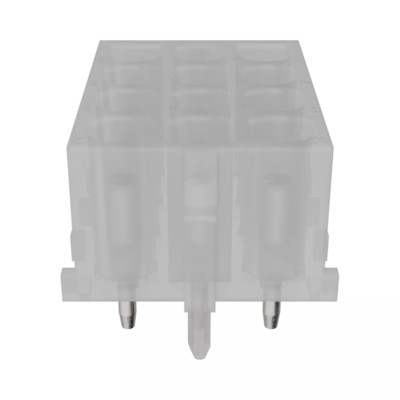 MLX Power Connector Header, 6.35mm Pitch, Socket Terminals, 2.13mm Contact Diameter, Vertical, with Plastic Polarizing Peg, 12 Circuits, Nylon 94V-2, Natural (Translucent), Lead-Free for sale