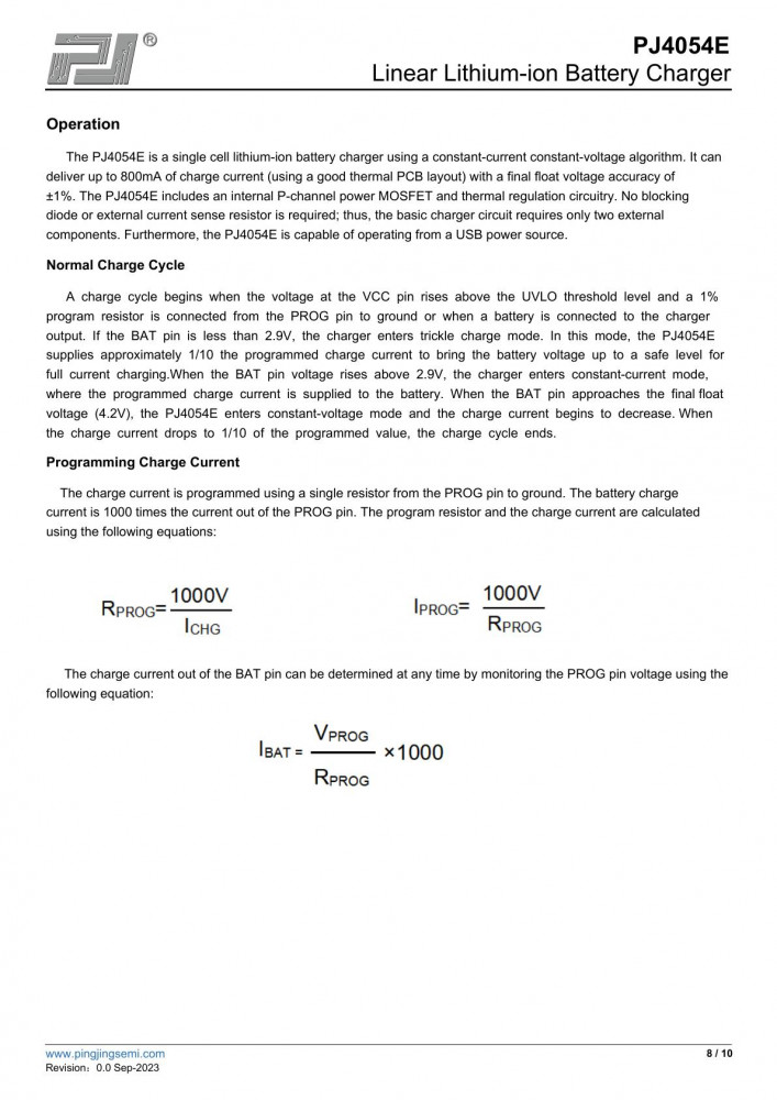 PJ4054E20SE datasheet page 8
