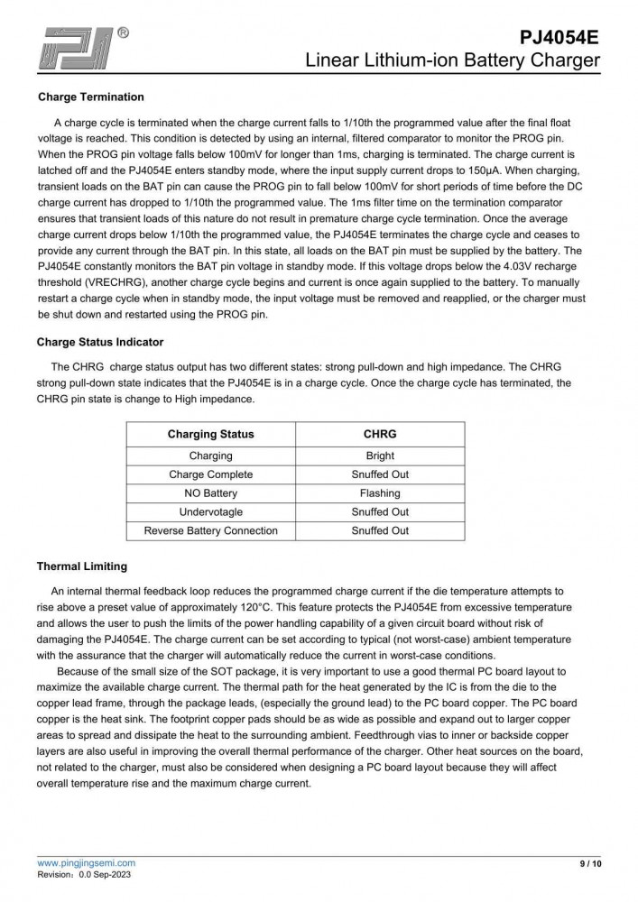 PJ4054E20SE datasheet page 9