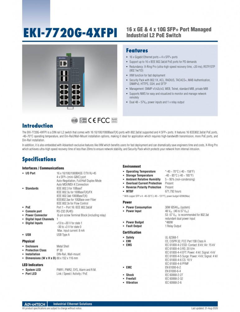 EKI-7720G-4XFPI technical document page 1