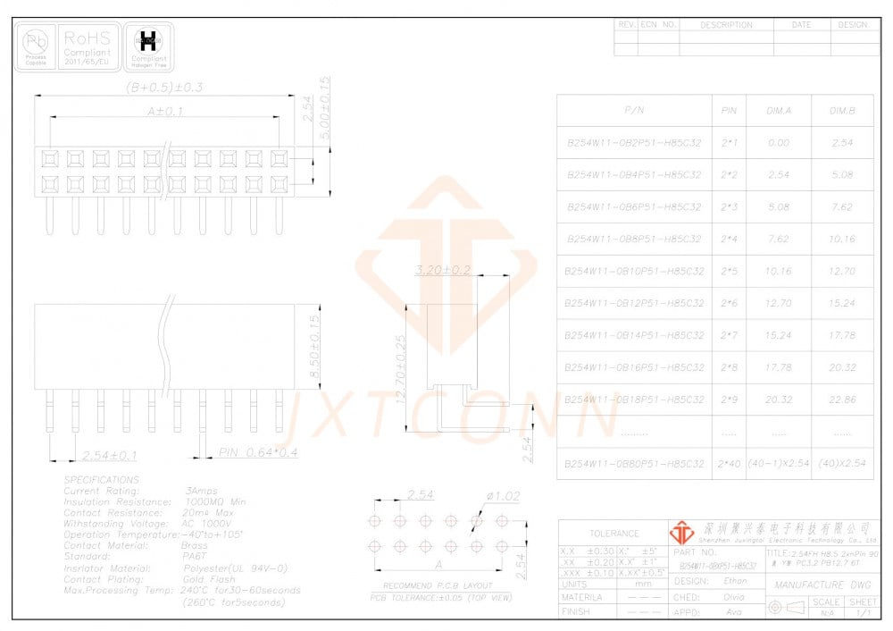 B254W11-0B10P51-H85C32 technical drawing preview
