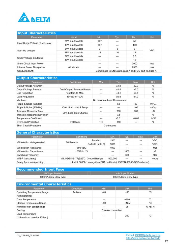 DELTA DJ06S4812A datasheet page 2
