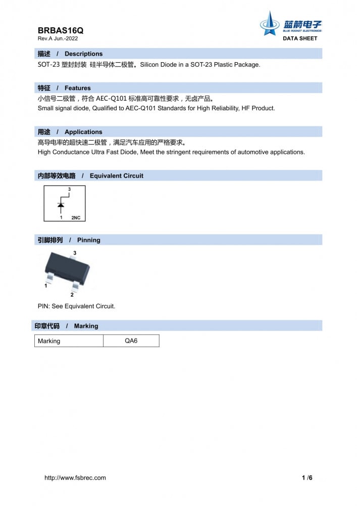 BRBAS16Q datasheet page 1