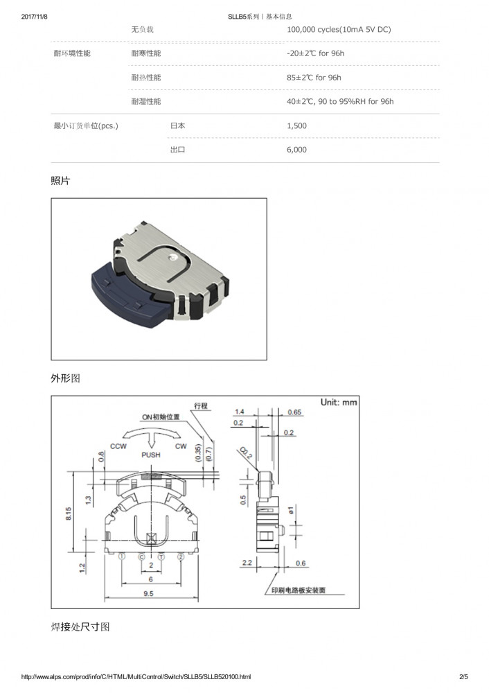 SLLB520100 technical document page 2