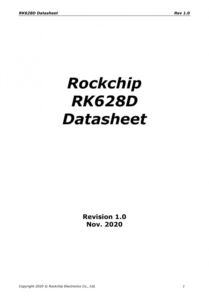 RK628D datasheet page 1