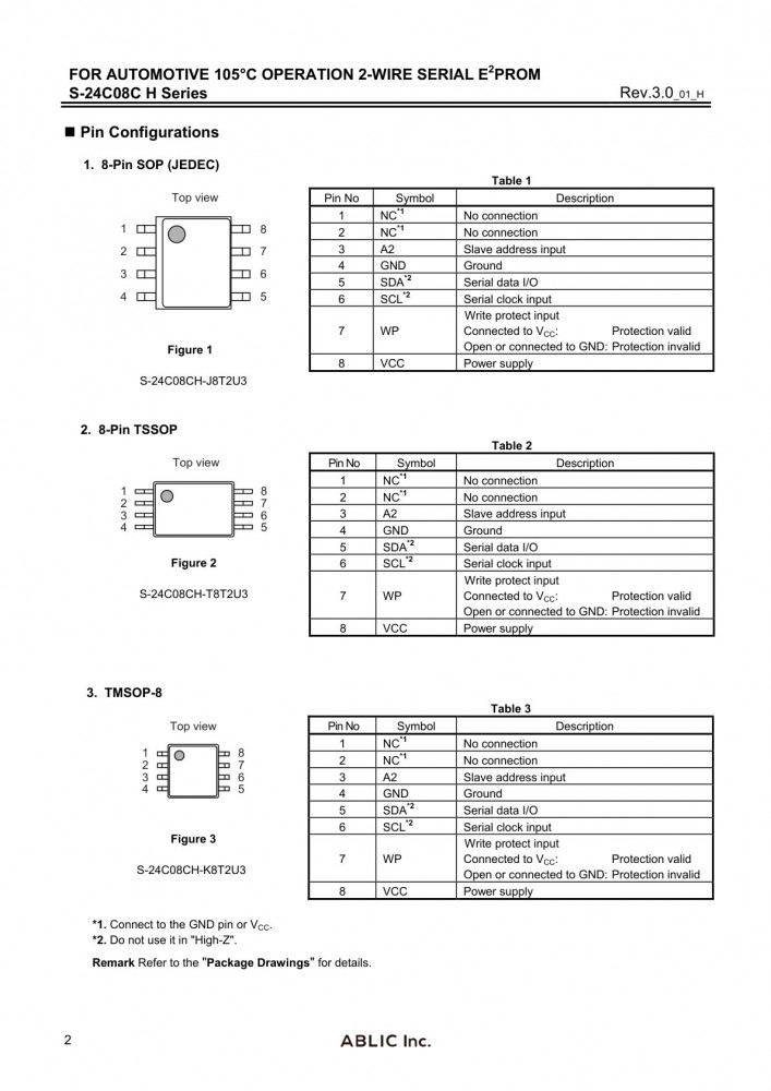S-24C08C datasheet page 2