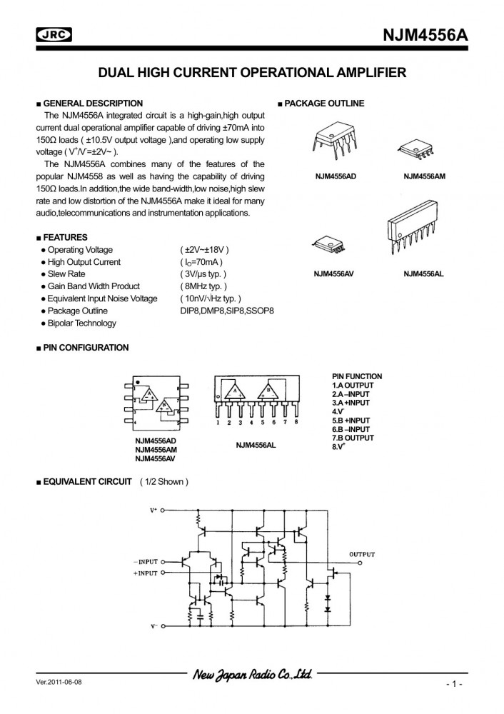 NJM4556AL datasheet page 1