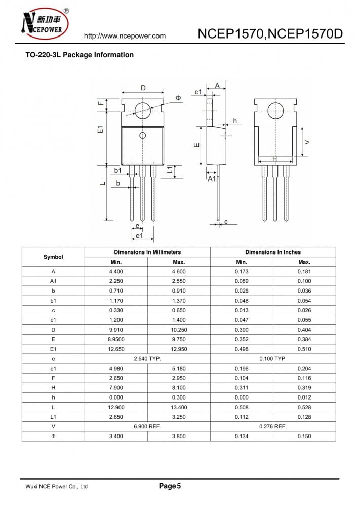 NCEP1570 datasheet page 5