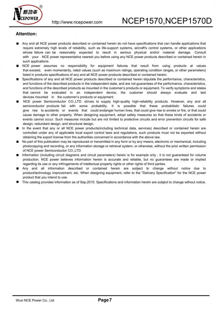 NCEP1570 datasheet page 7