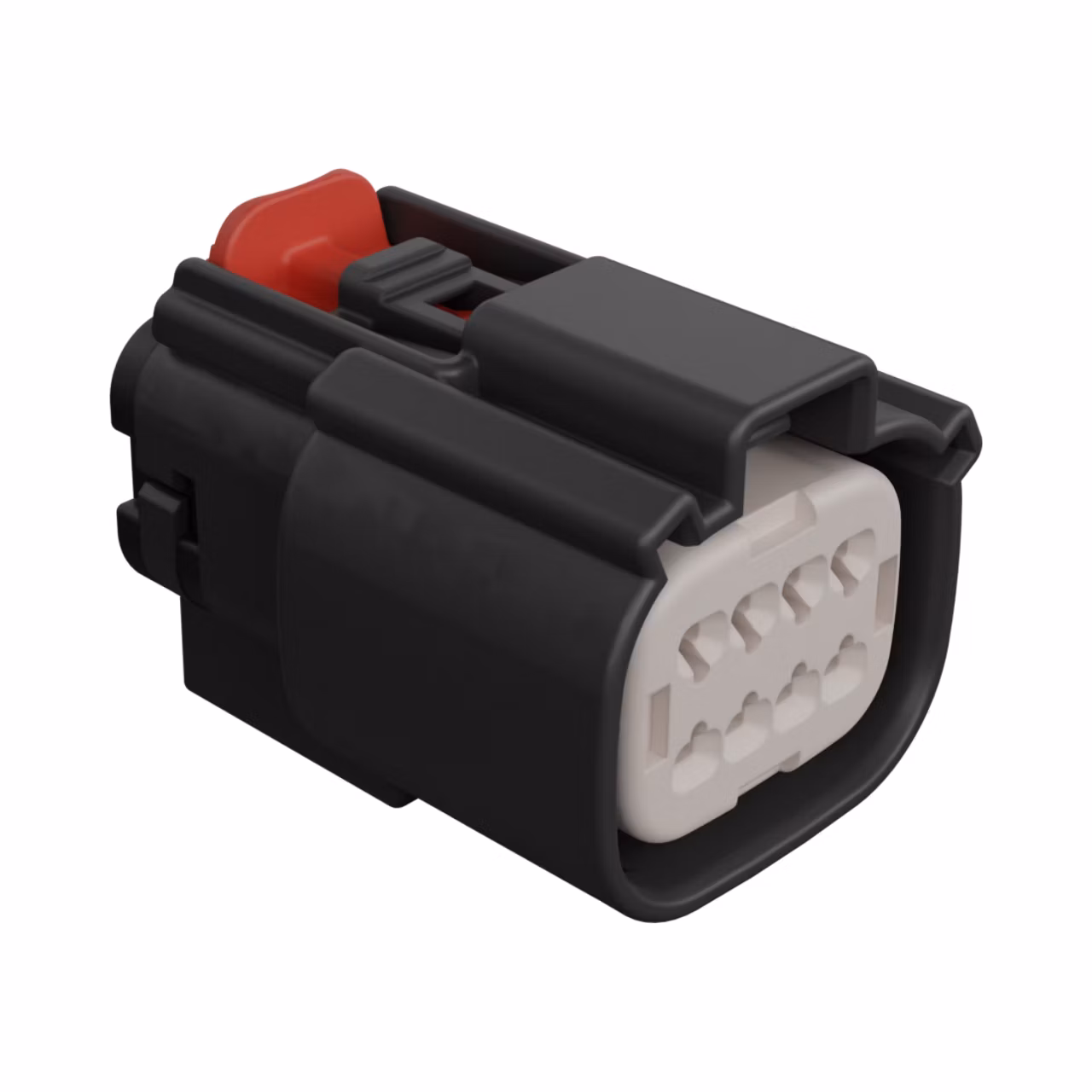 MX150 Mat-Sealed Female Connector Assembly, Dual Row, 8 Circuits, Keying Option C, with Connector Position Assurance, with Clip-Slot, Dark Gray for sale