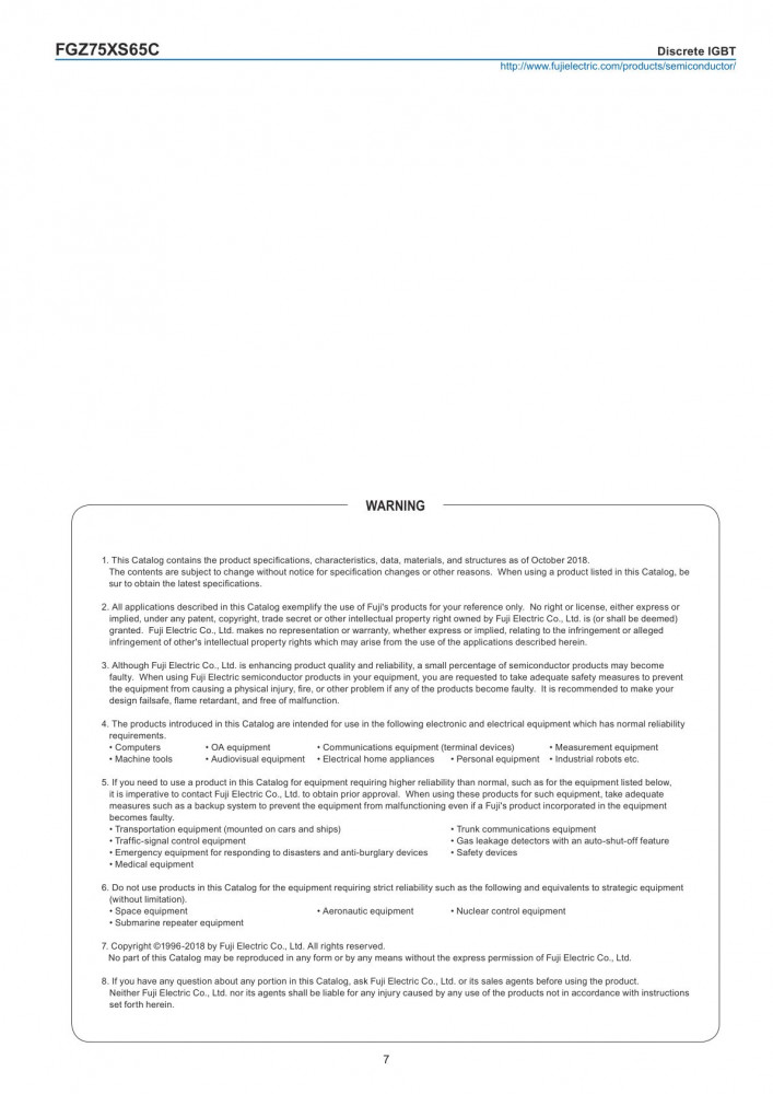 FGZ75XS65C datasheet page 7